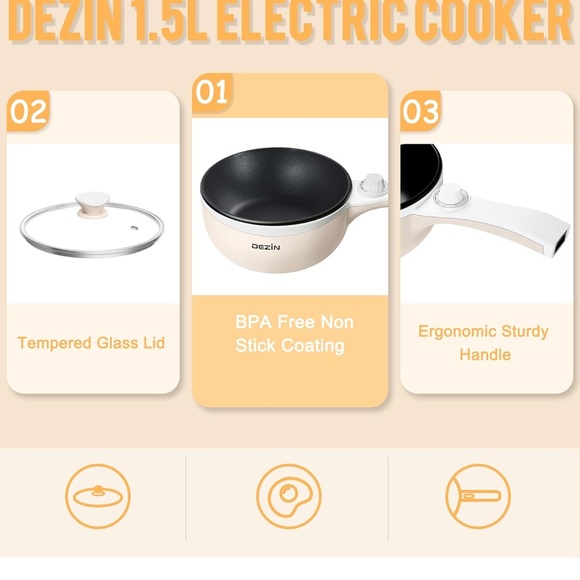 dezin | Kitchen | Dezin Electric Cooker Upgraded Nonstick Saut Pan 5l ...